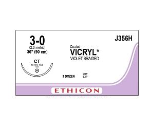 Violet Coated Vicryl 3-0 Ct 36" Suture | Pipeline Medical