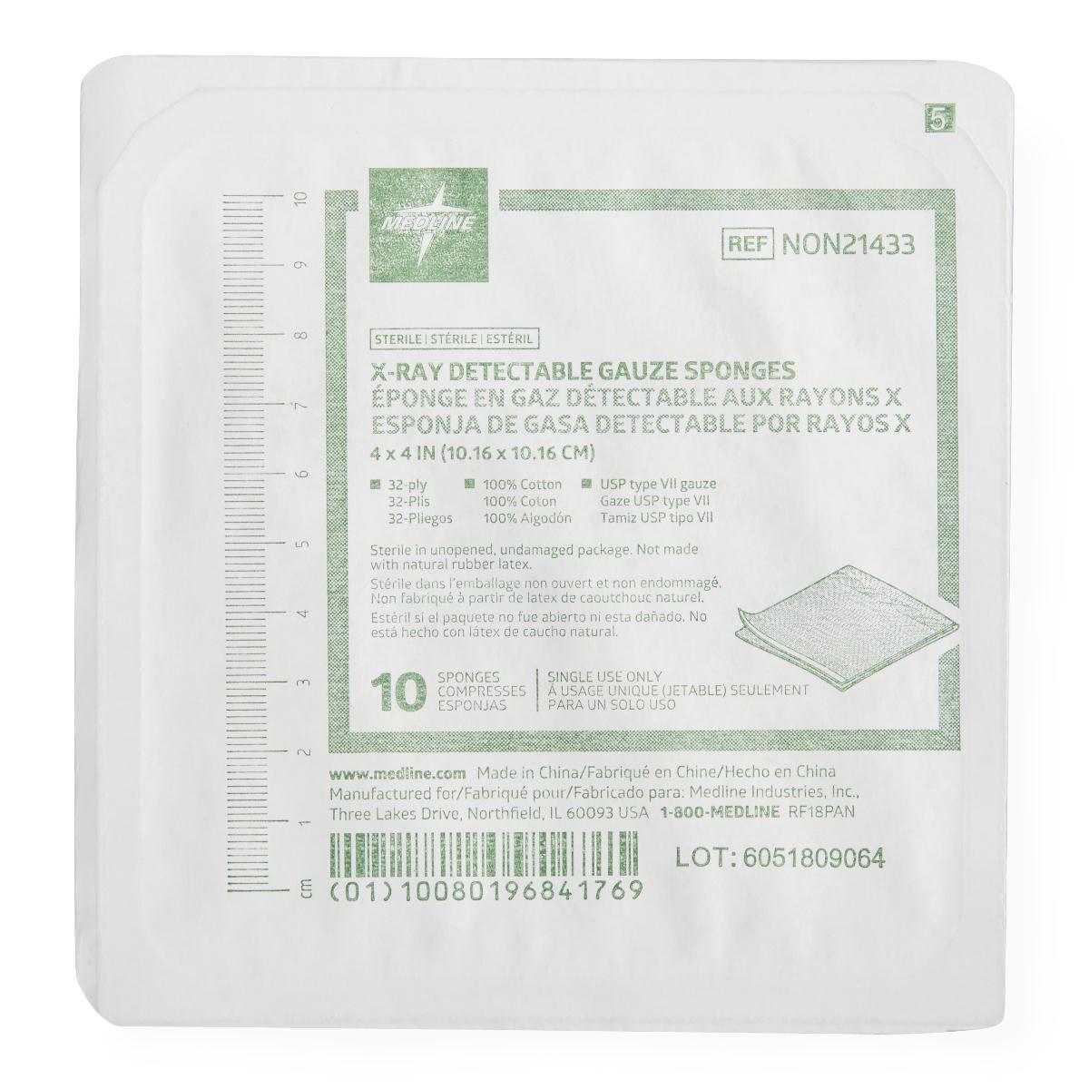 Sponge, Gauze Sterile Xray 32Ply 4X4 10'S (Plastic Tray) | Pipeline Medical